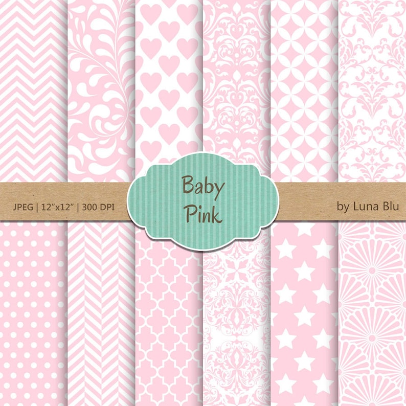 Baby Pink Digital Paper: baby Pink Patterns Soft - Etsy Canada