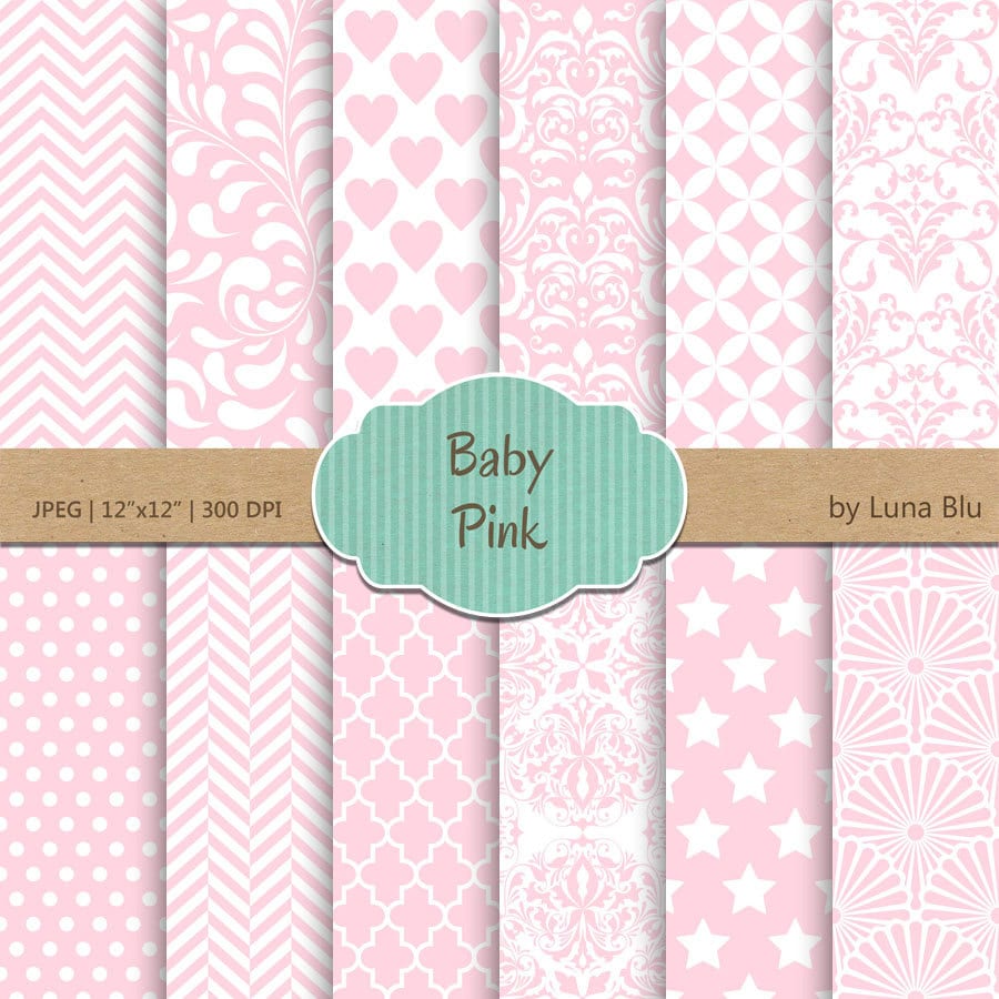 Baby Pink Digital Paper: baby Pink Patterns Soft - Etsy Canada