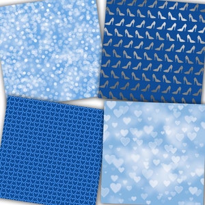 Cinderella Digital Paper Pack: "princess Digital Paper" Silver and Blue ...