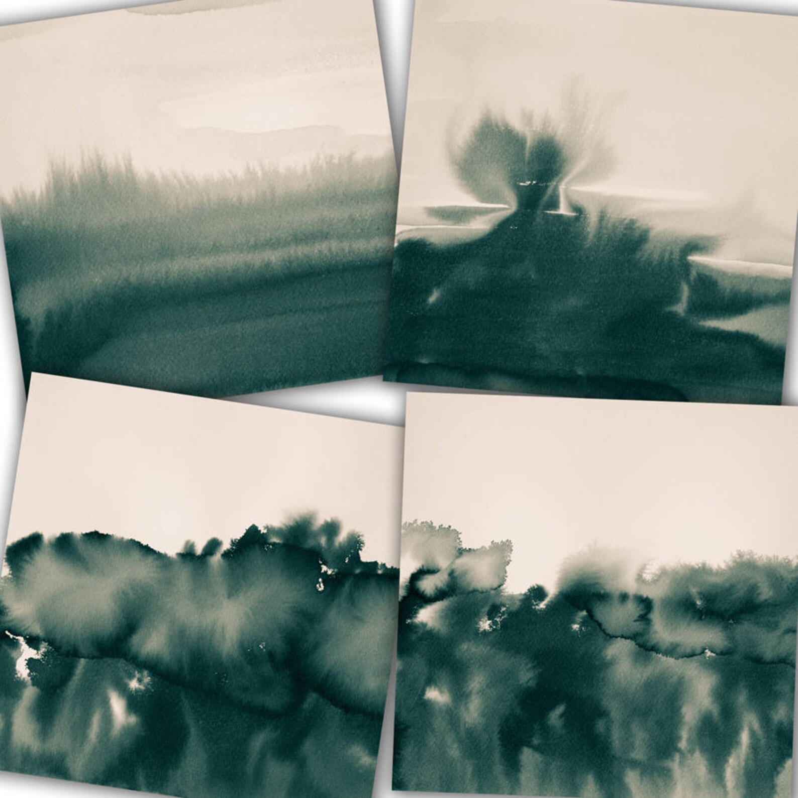 Teal Digital Paper Teal Watercolor Digital Paper Hand - Etsy