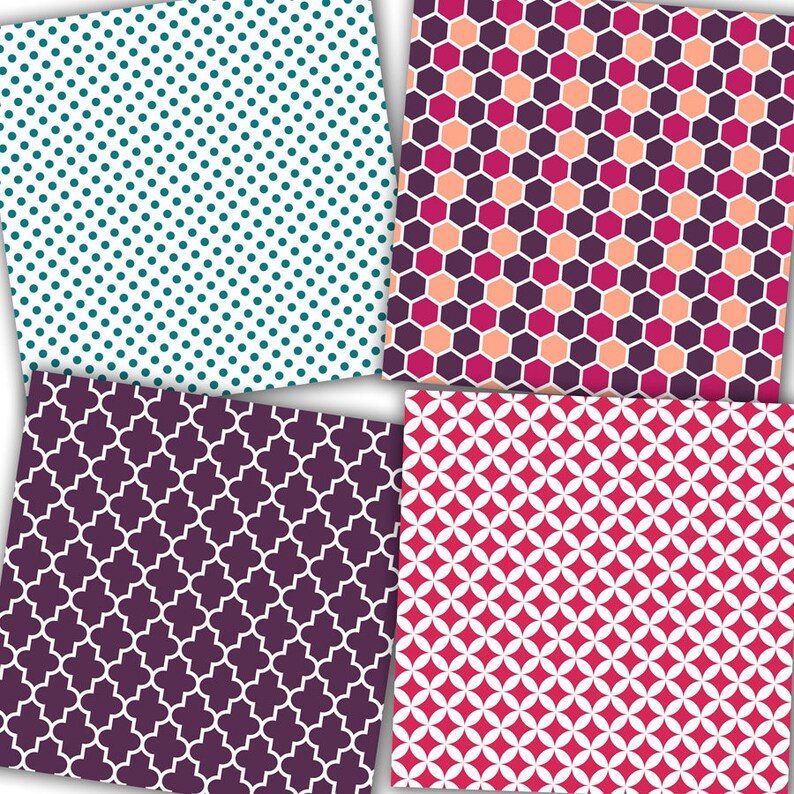 Geometric Digital Paper Pack: geometric Scrapbook - Etsy