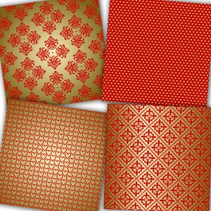 Red and Gold Digital Paper: "red and Gold Christmas " Metallic Gold ...