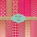 Pink and Gold Digital Paper: "metallic Gold Patterns " Geometric ...