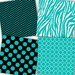 Turquoise Digital Paper: Turquoise Scrapbook Paper Pack, Turquoise and ...