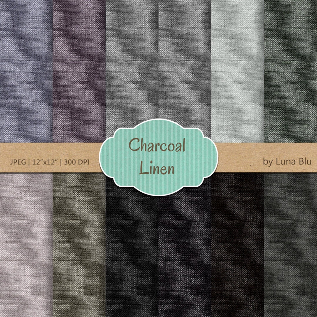 Linen Digital Paper: "charcoal Linen" Gray Textures, Linen Backgrounds ...