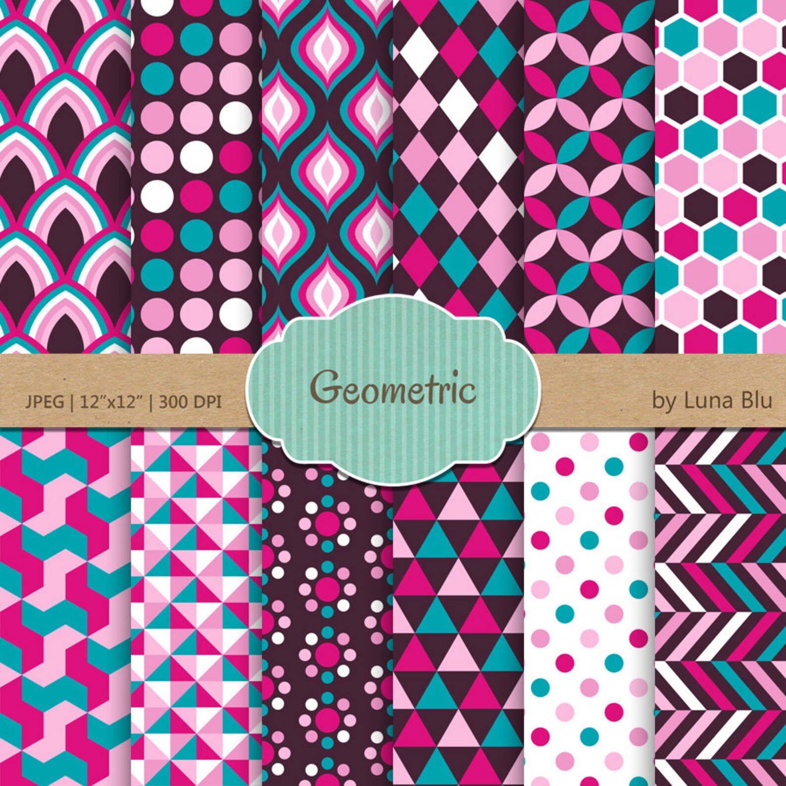 Geometric Digital Paper: geometric Patterns - Etsy