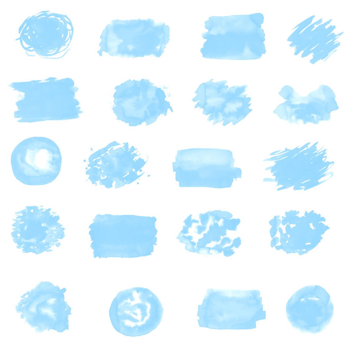 Watercolor Splash Clipart Blue Watercolor Splashes Blue | Etsy