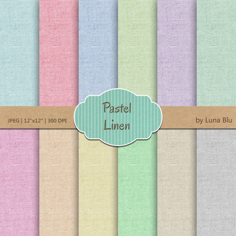 Linen Digital Paper: "pastel Linen" Pastel Digital Paper, Linen ...