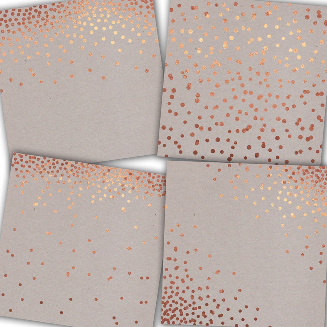 Confetti Digital Paper: kraft and Rose Gold | Etsy