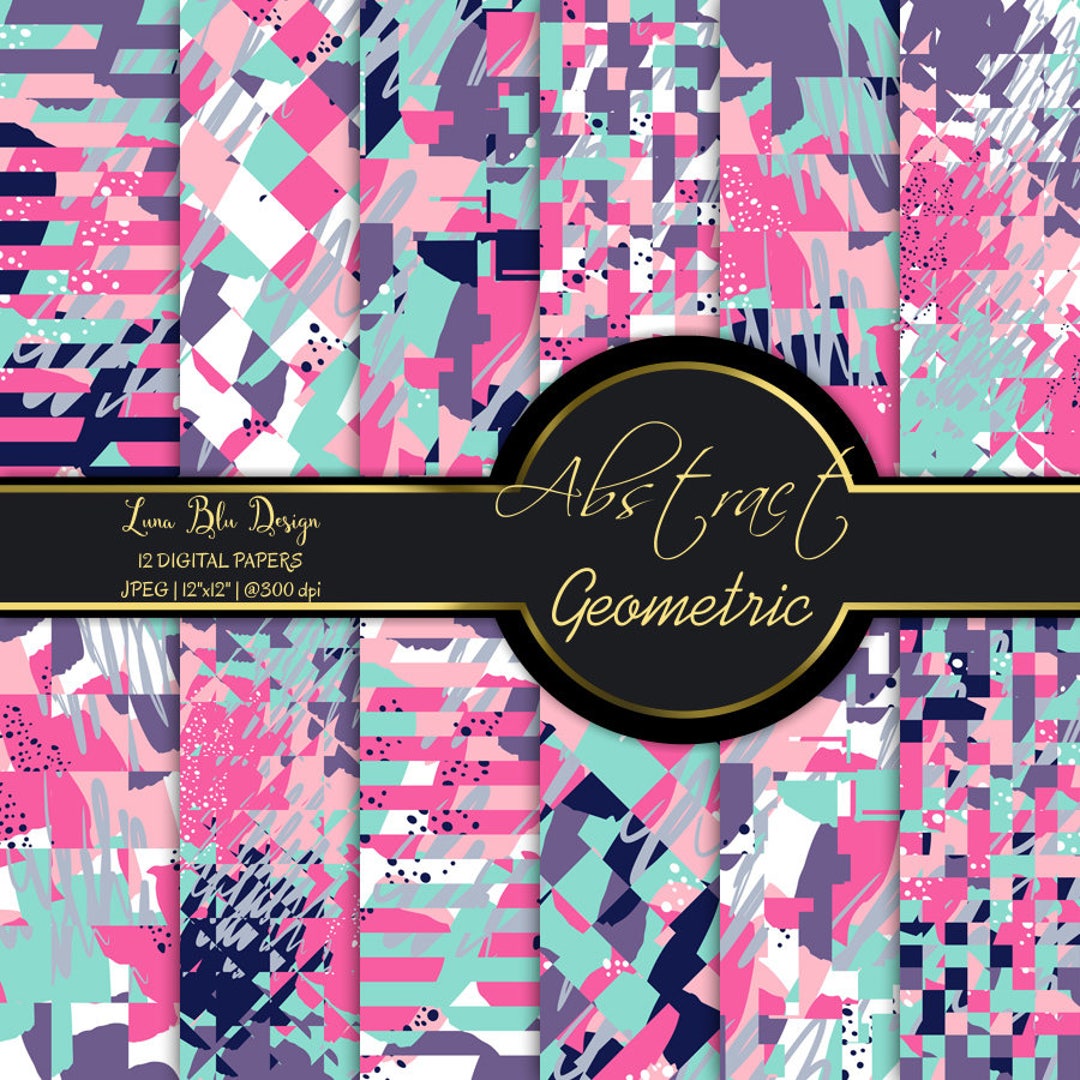 Modern Digital Paper, Bold Modern Abstract Designs, Seamless Abstract ...