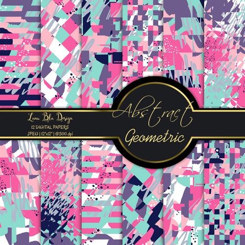 Seamless Modern Geometric Digital Paper Geometric Patterns - Etsy