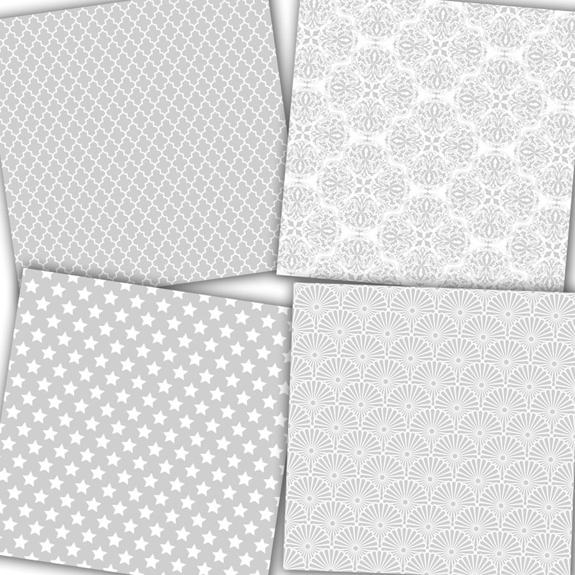 Gray Digital Paper: gray Patterns Gray Scrapbook - Etsy