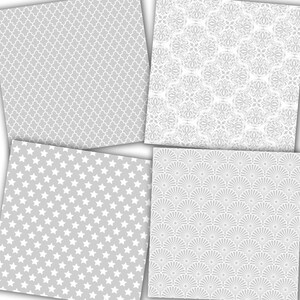 Gray Digital Paper: "gray Patterns " Gray Scrapbook Papers, for ...