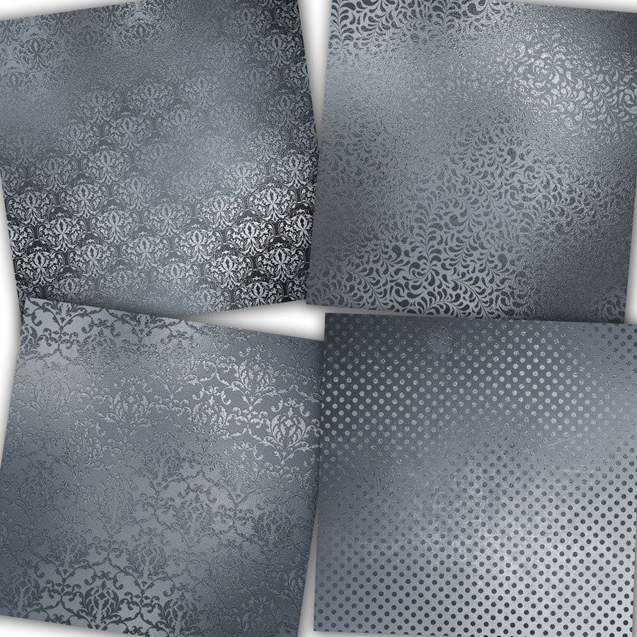 Silver Foil Digital Paper: Metallic Texture Backgrounds (JPG, 12x12) - Etsy