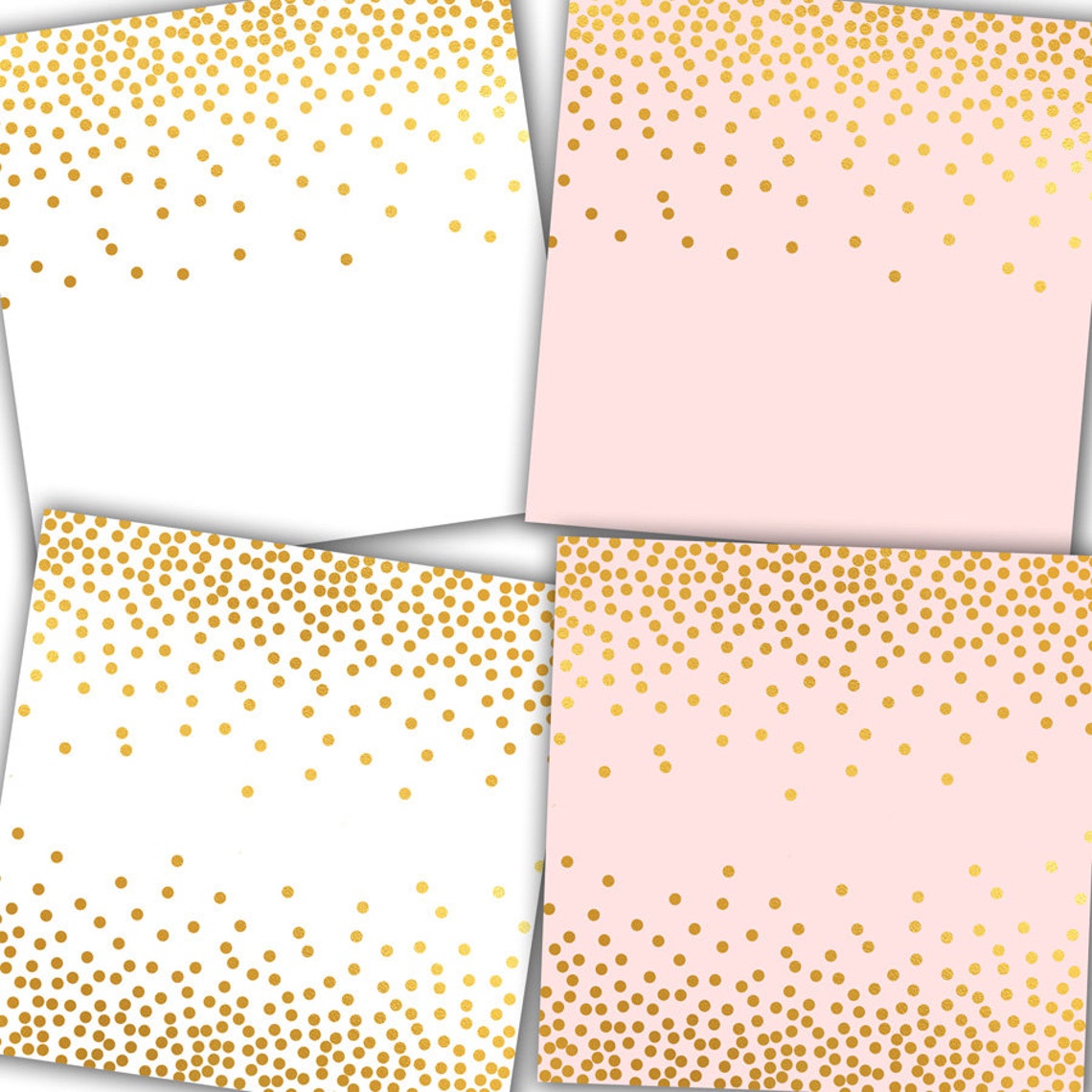 Gold Confetti Digital Paper: blush White and Gold - Etsy