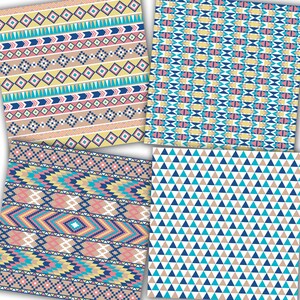 Tribal Digital Paper: Tribal Patterns in Pantone Spring Colors, With ...