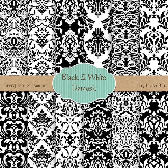 Black And White Damask Patterns