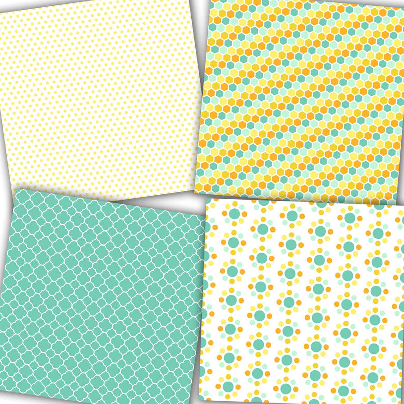 Geometric Digital Paper: Spring Geometric Patterns | Etsy