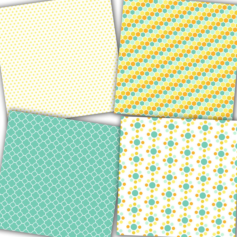Geometric Digital Paper: spring Geometric Patterns - Etsy