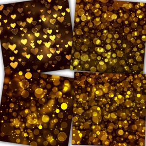 Gold and Blue Digital Paper: "gold and Blue Bokeh" Sparkles Digital ...
