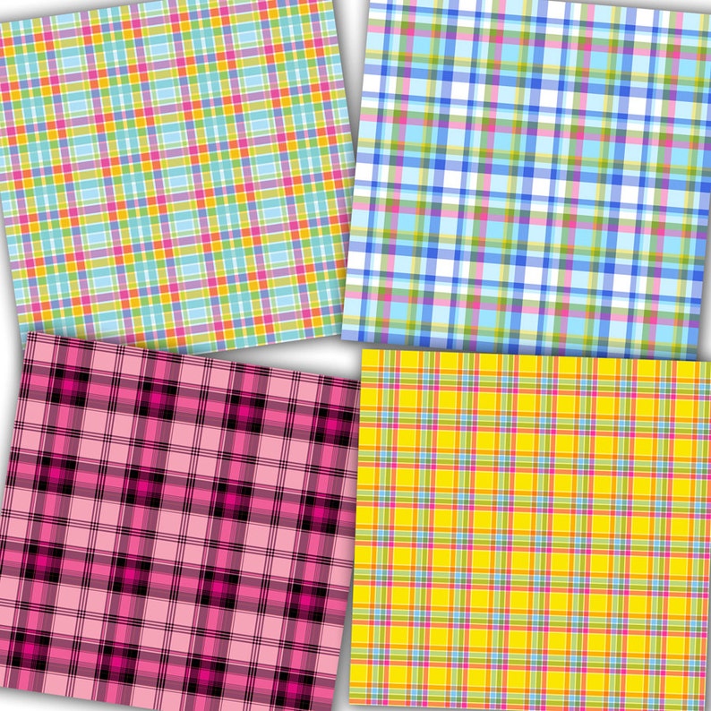 Plaid Digital Paper: plaid Patterns Scrapbooking - Etsy