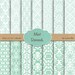 Damask Digital Paper: "mint Damasks" Mint Green Scrapbook Paper, Damask ...