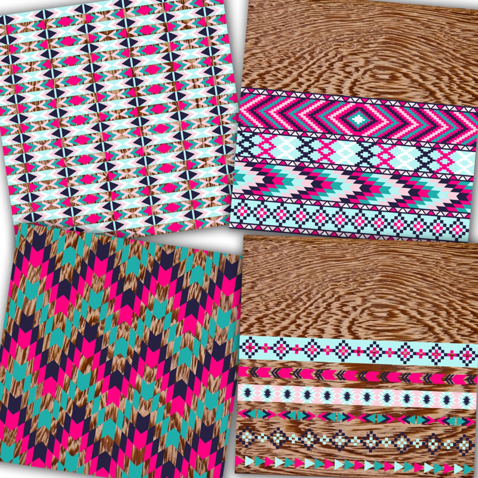 Tribal Wood Digital Paper: Tribal Wood - Etsy