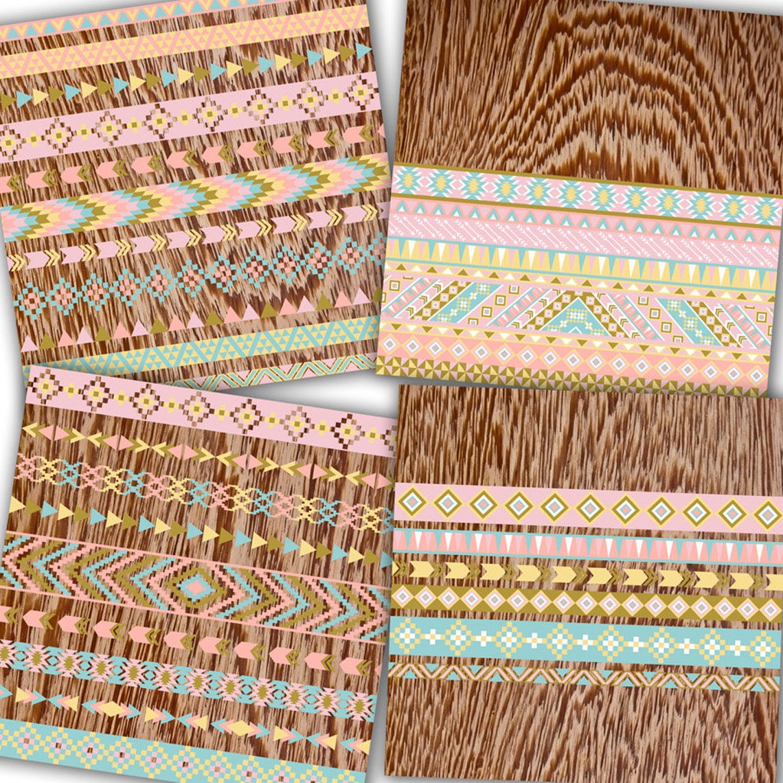 Tribal Wood Digital Paper: Tribal Wood - Etsy