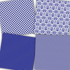 Navy Digital Paper: "navy Blue Patterns " Ultramarine, Royal, Midnight ...