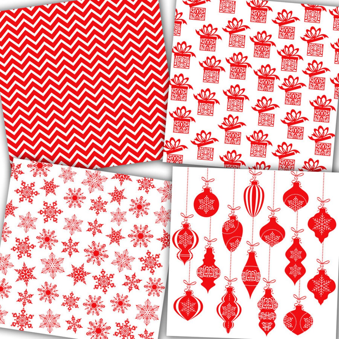 Red Christmas Digital Paper Red Christmas Backgrounds Red - Etsy