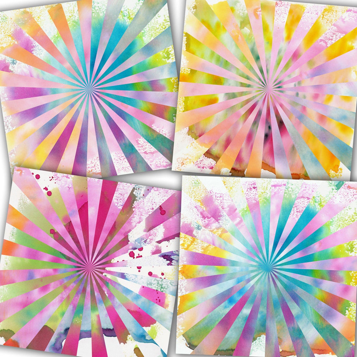Starburst Digital Paper: watercolor Starburst | Etsy