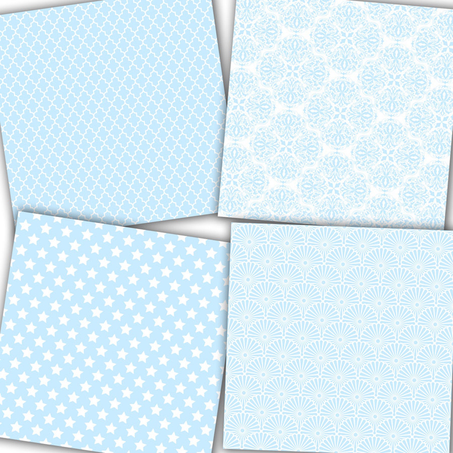 Baby Blue Digital Paper: baby Blue Patterns Soft | Etsy
