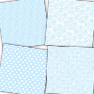 Baby Blue Digital Paper: "baby Blue Patterns" Soft Blue, Light Blue ...
