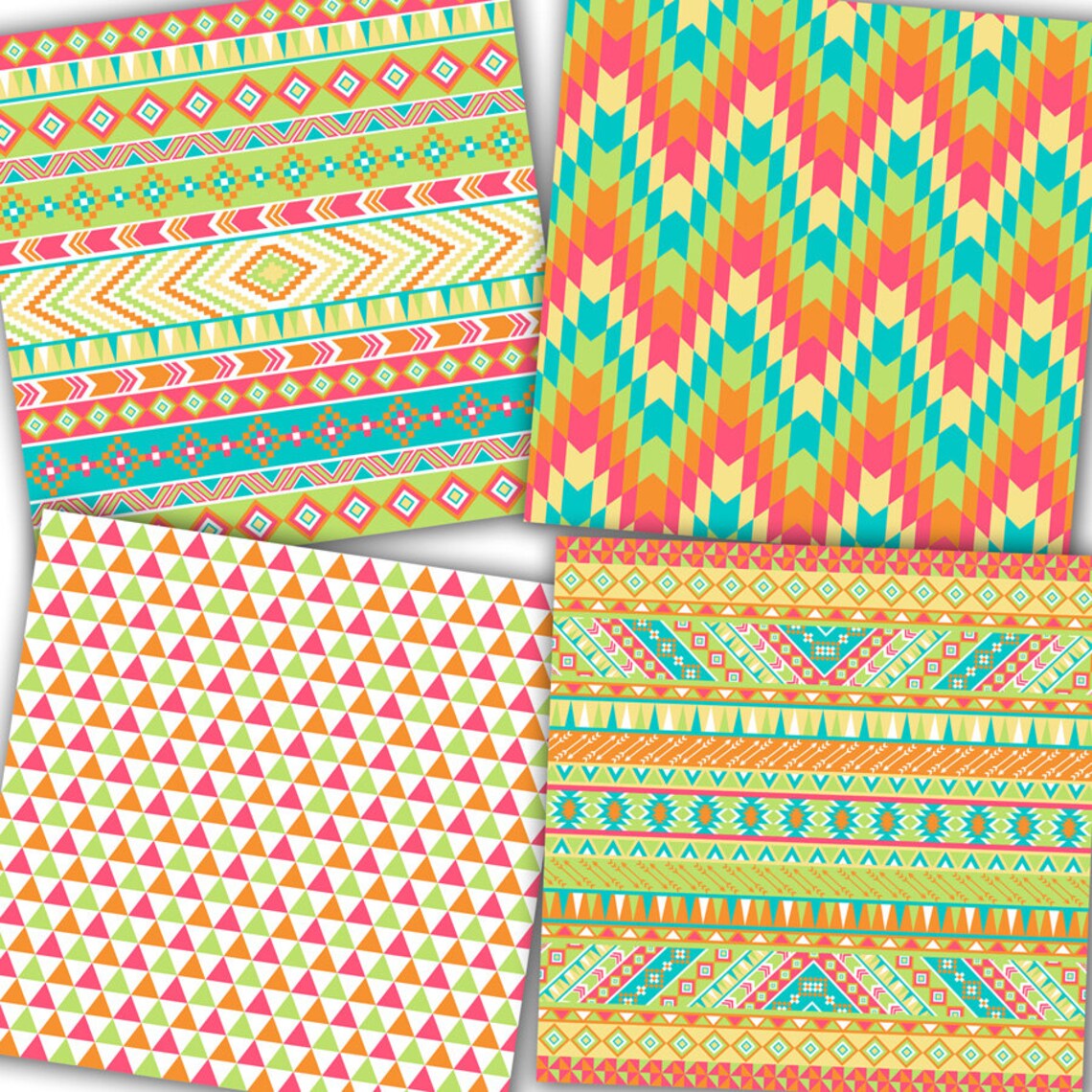 Tribal Digital Paper: spring Tribal Patterns | Etsy