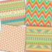 Tribal Digital Paper: "spring Tribal" Patterns Including Triangles ...