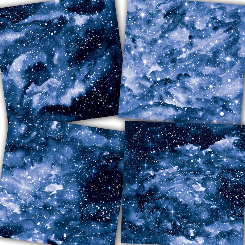 Night Sky Digital Paper: watercolor Night Sky Star - Etsy