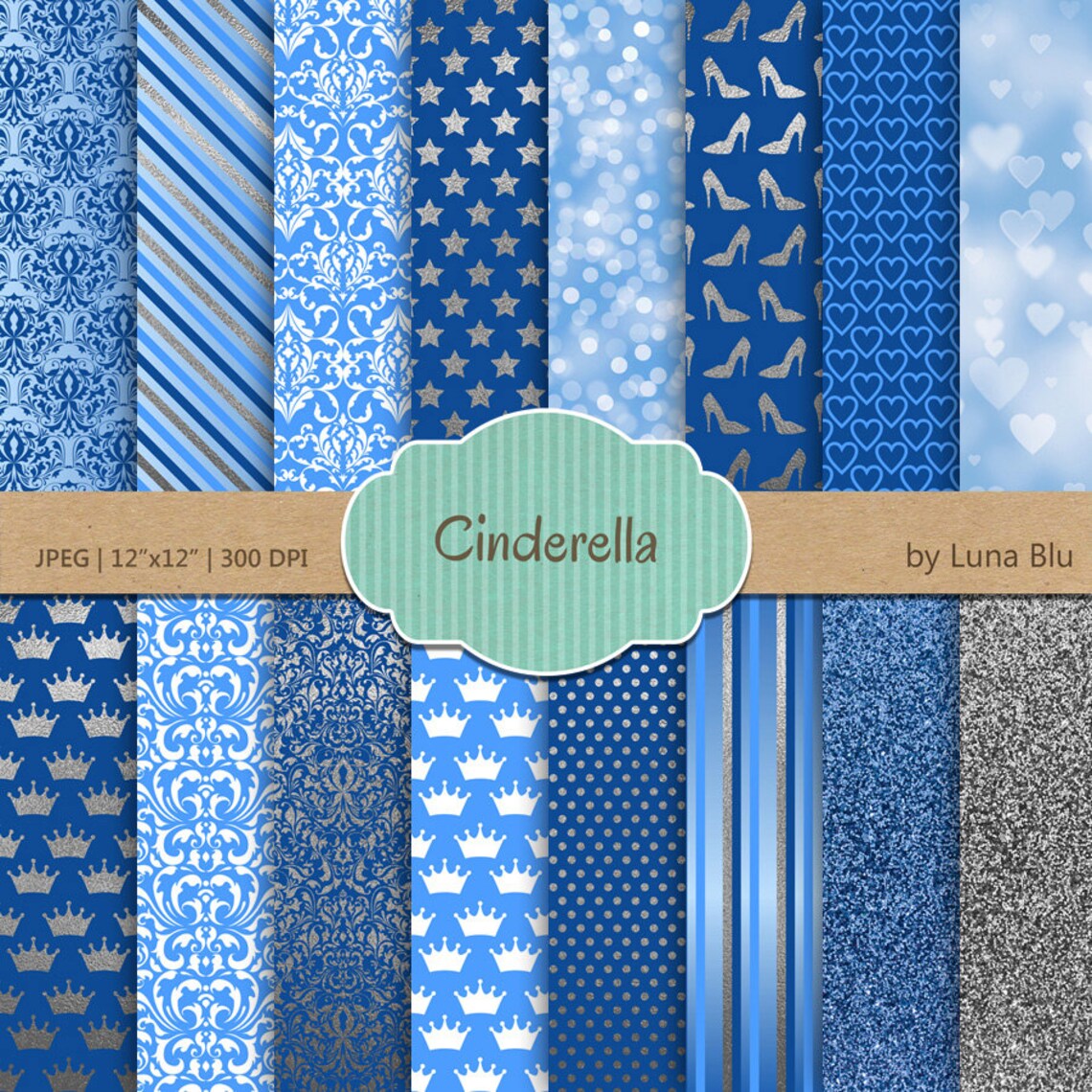 Cinderella Digital Paper Pack: princess Digital | Etsy