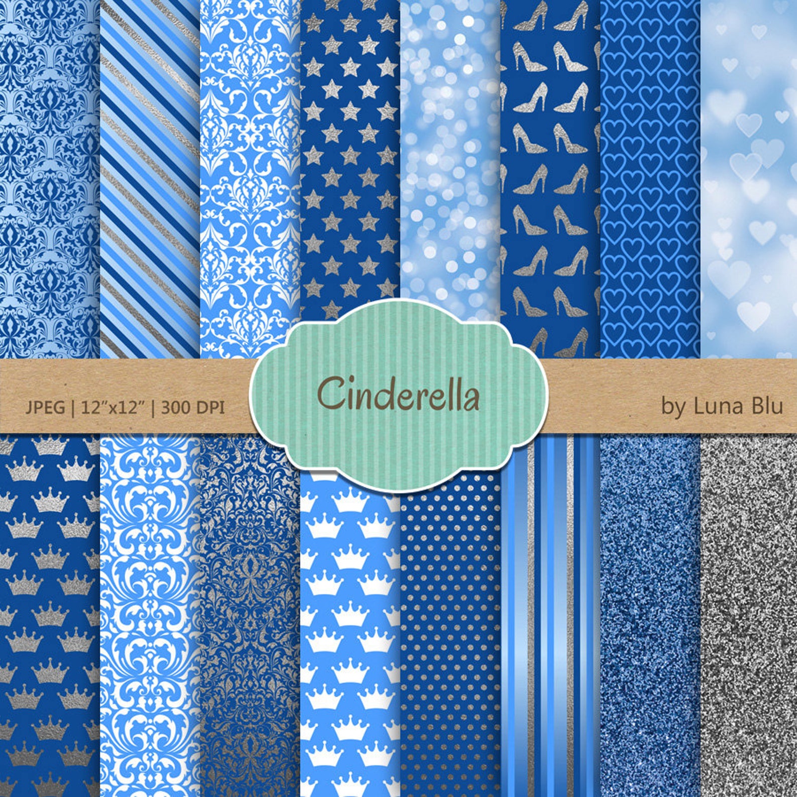 Cinderella Digital Paper Pack: princess Digital - Etsy