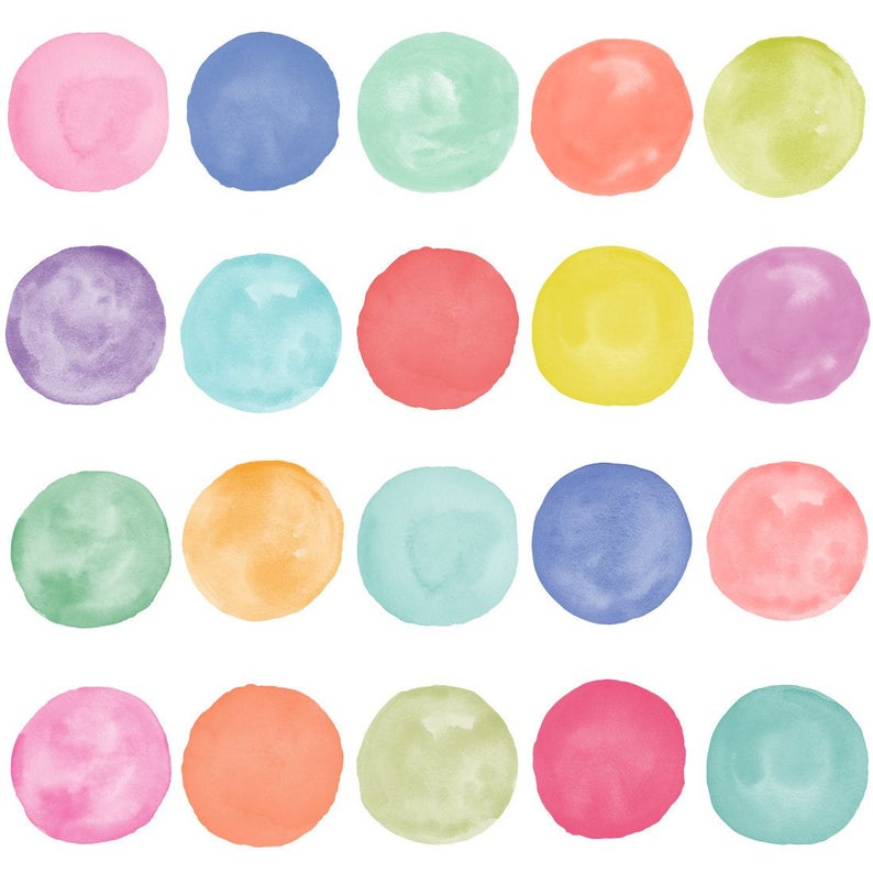 Watercolor Circles Clipart: 44 Handpainted PNG Design Elements - Etsy