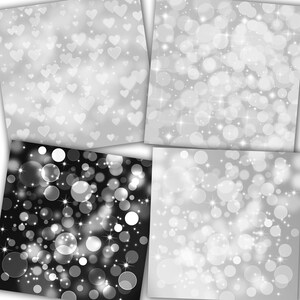 Gold and Silver Digital Paper: "gold and Silver Bokeh" Sparkles Digital ...