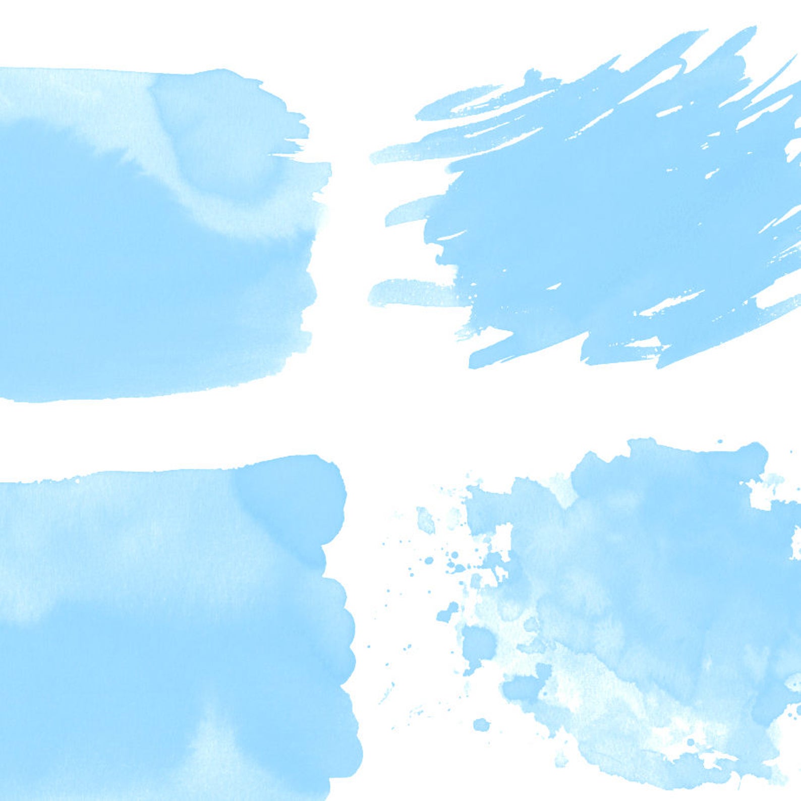 Watercolor Splash Clipart Blue Watercolor Splashes Blue | Etsy