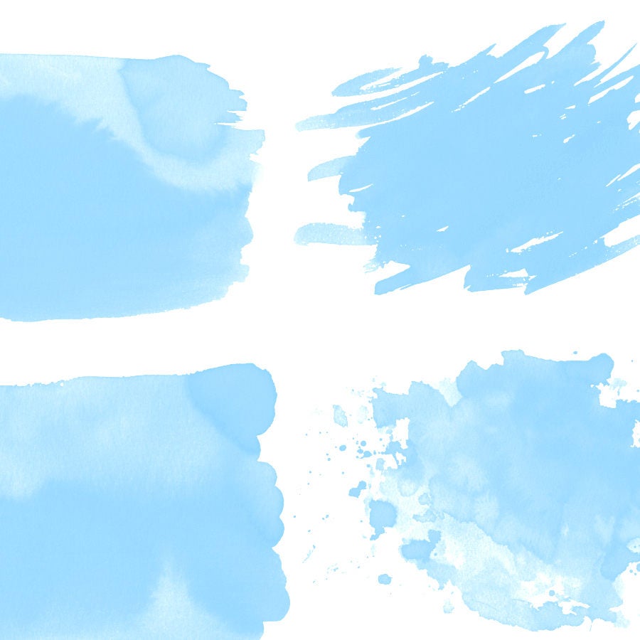 Watercolor Splash Clipart Blue Watercolor Splashes Blue | Etsy