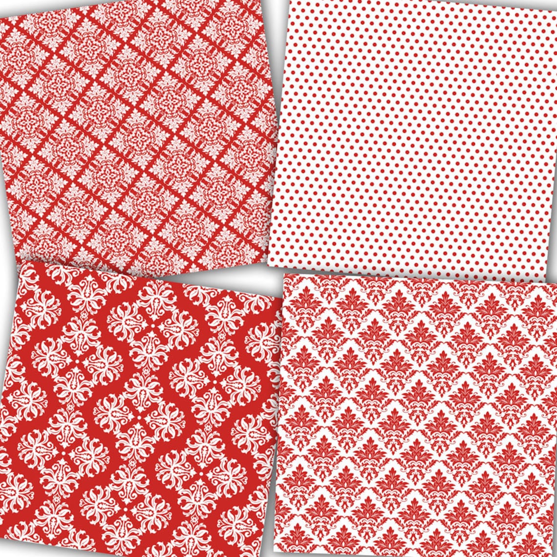 Red Digital Paper: red Patterns Christmas Red - Etsy