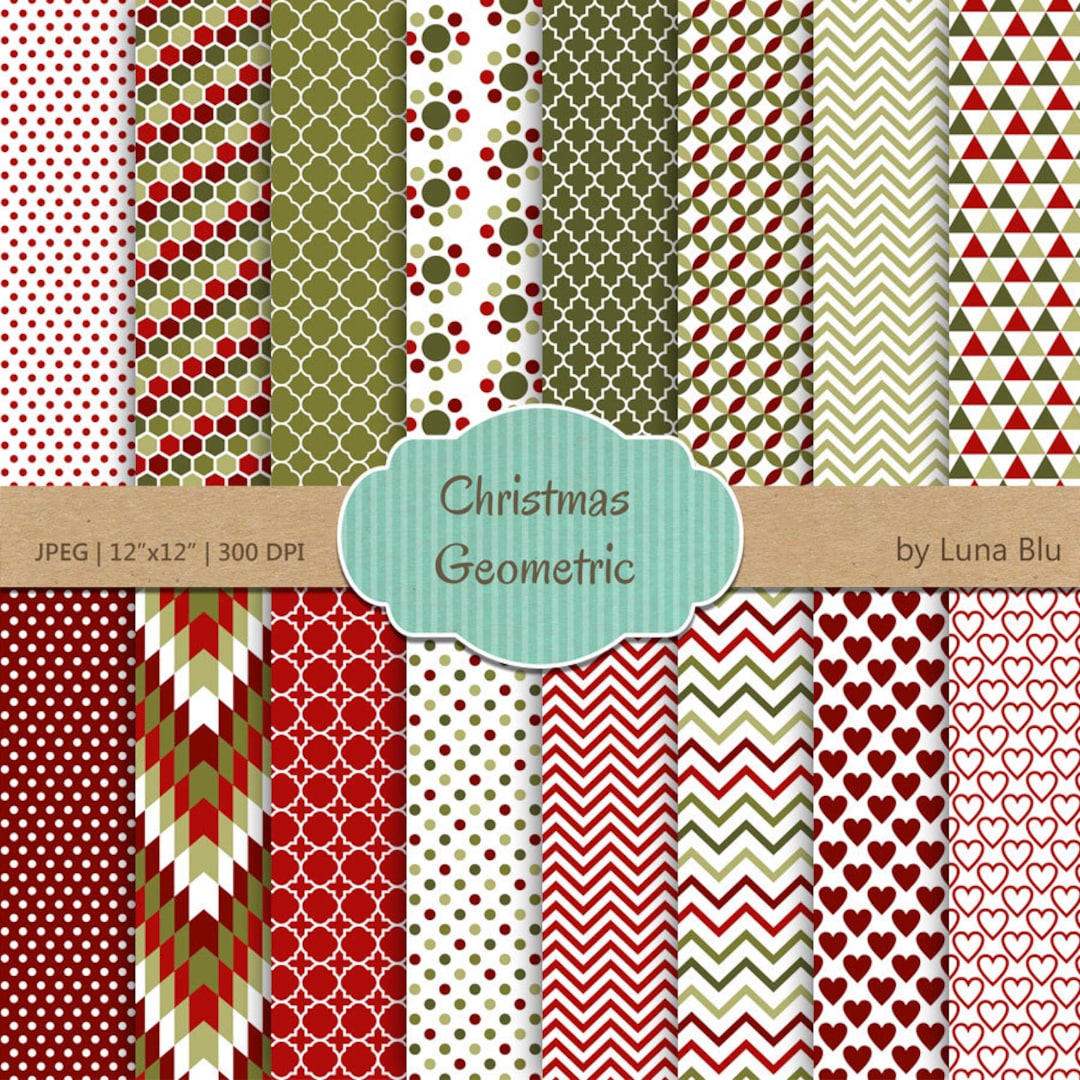 Christmas Digital Paper: "christmas Patterns" Xmas Digital Paper, for ...