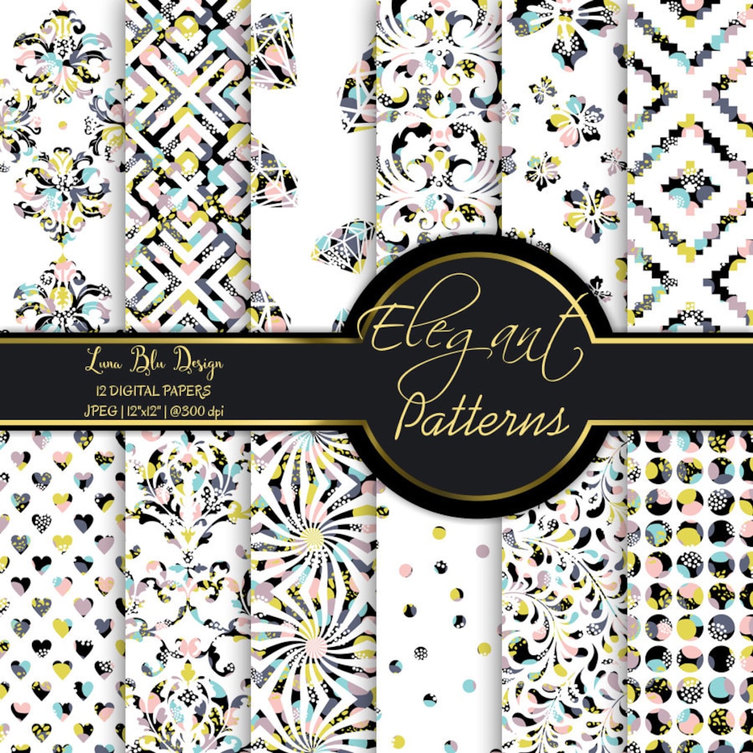 Elegant Digital Paper Pack, Digital Paper Commercial Use, Elegant ...