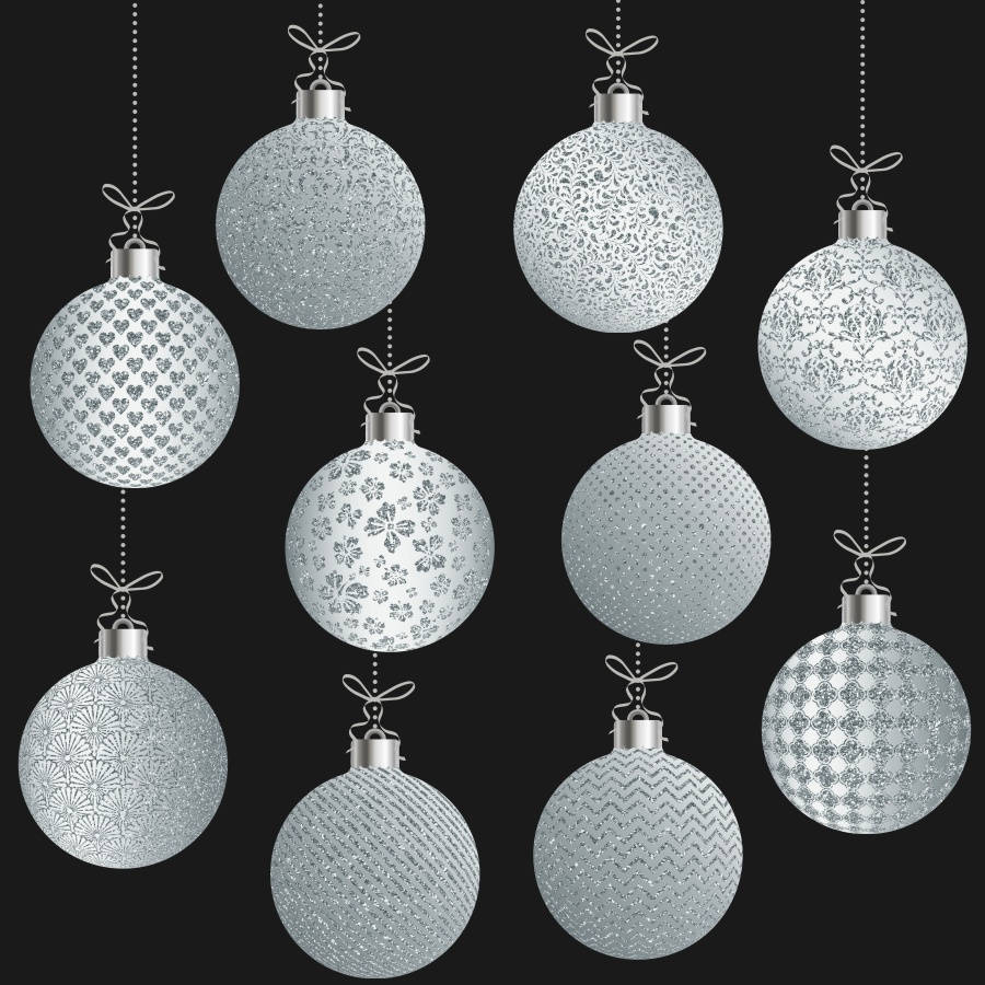 Silver Christmas clipart silver christmas ornaments silver | Etsy