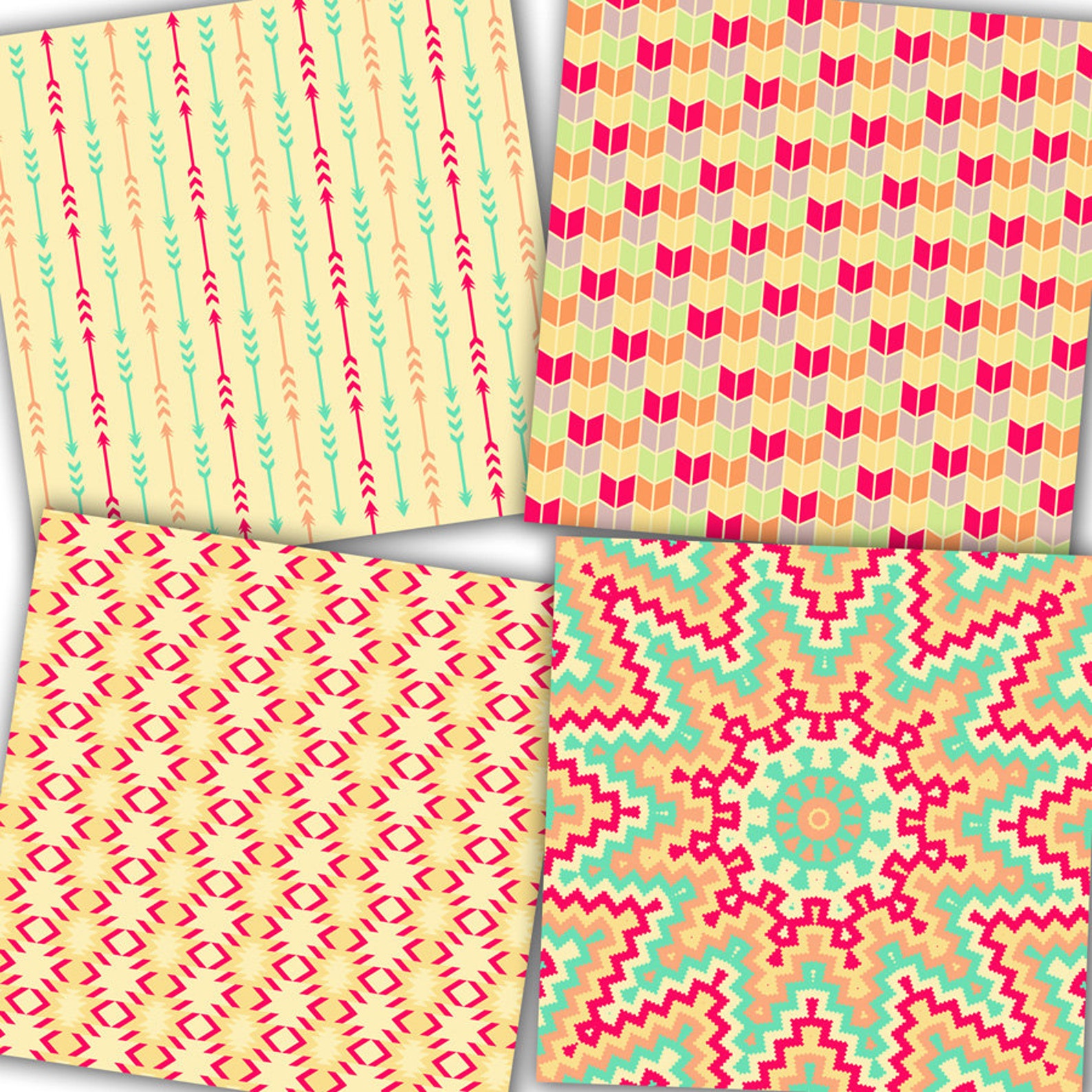 Tribal Digital Paper: Tribal Patterns Include - Etsy