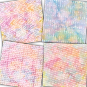 Watercolor Digital Paper "watercolor Tribal" Pastel Tribal Papers With ...