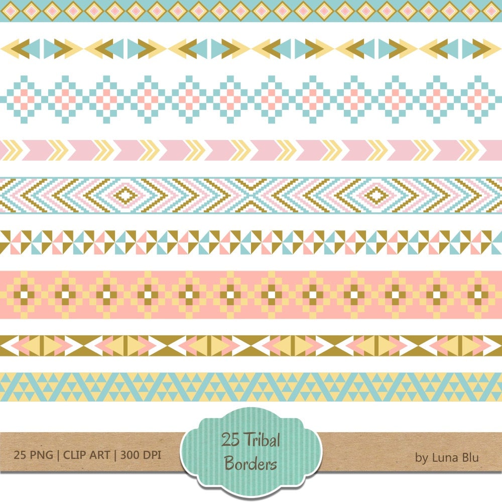 Tribal Clipart: tribal Borders Aztec Clip Art | Etsy