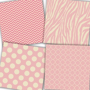 Digital Paper Pack: "vintage Pink" Patterns, Pastel Digital Paper ...